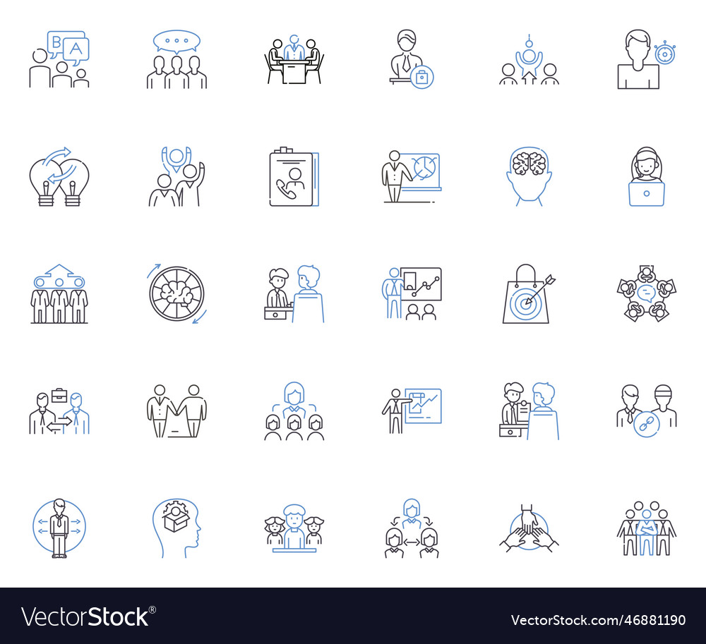 Coordination Ideation Line Icons Collection Vector Image