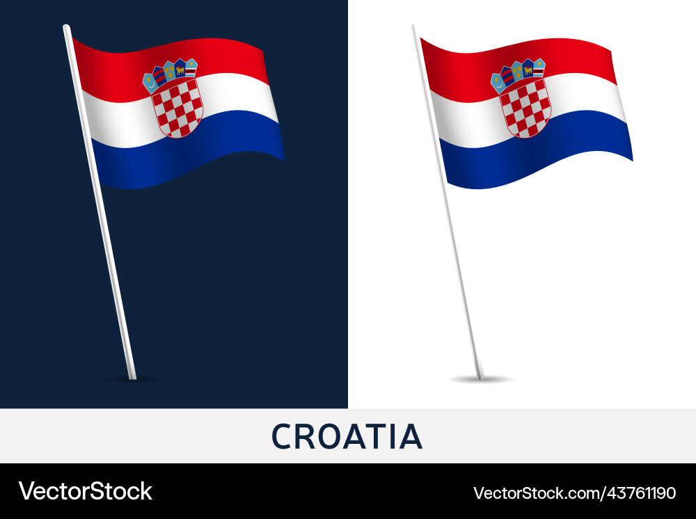 Croatia flag waving national Royalty Free Vector Image