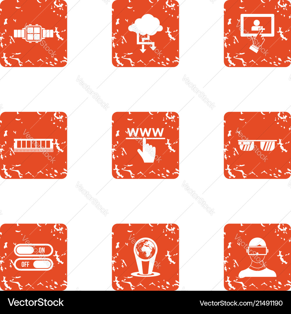 Directory icons set grunge style Royalty Free Vector Image