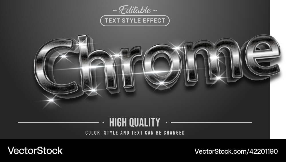 Editable text style effect - chrome Royalty Free Vector