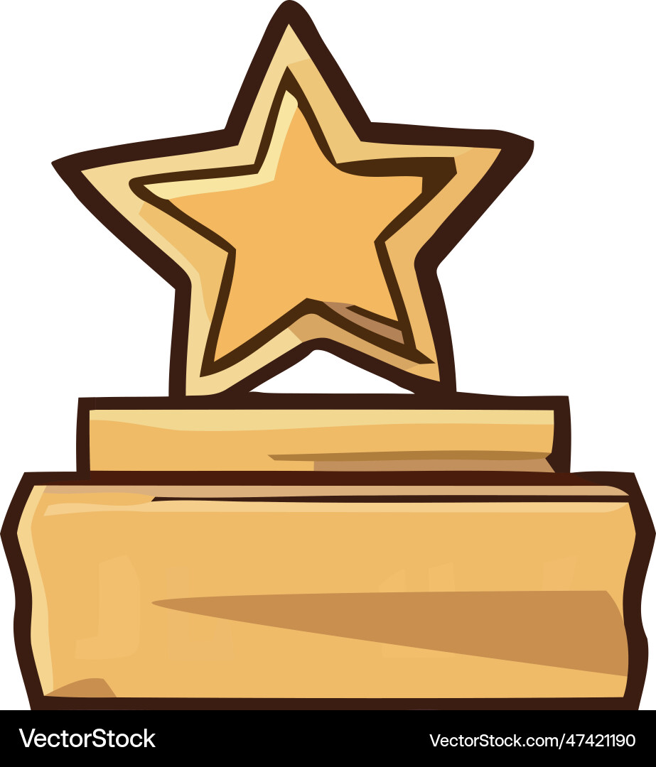 First place triumph in competition gold trophy Vector Image