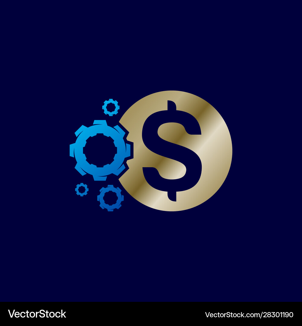 Gear money logo design concept simple Royalty Free Vector