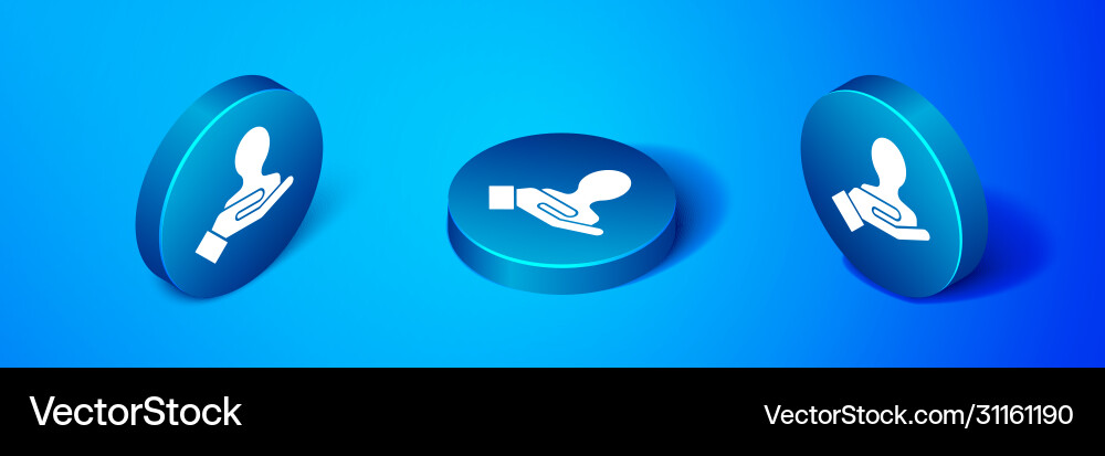 Isometric hand for search a people icon isolated Vector Image