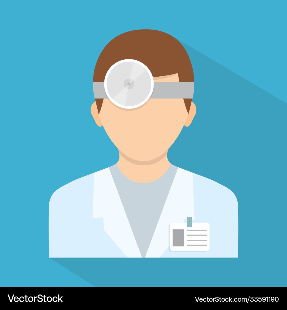 Ophthalmologist with head mirror icon isolated Vector Image