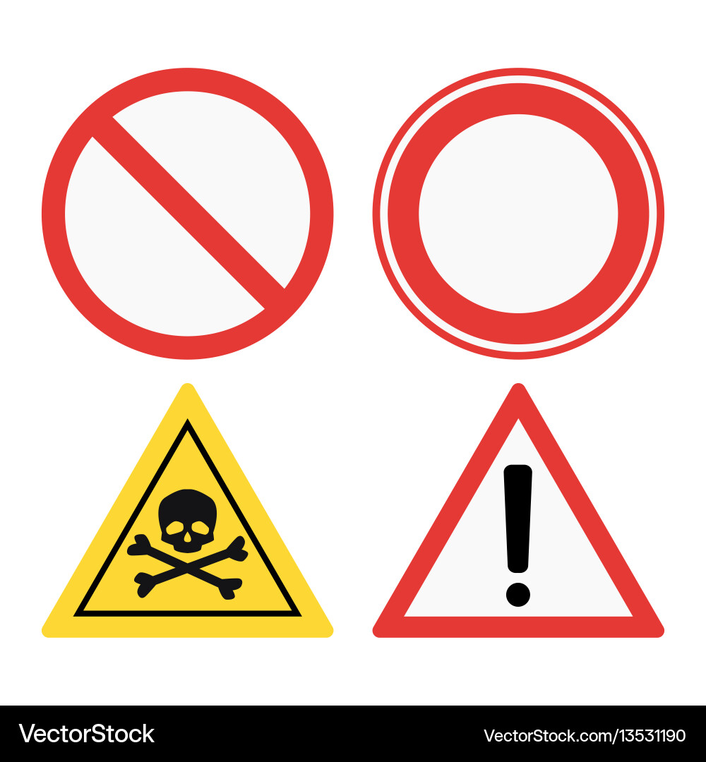 Prohibition signs set safety information Vector Image