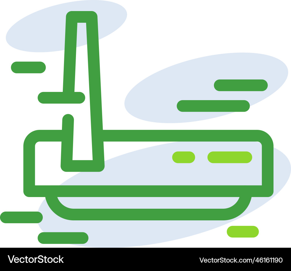 Router technology icon with green outline style Vector Image