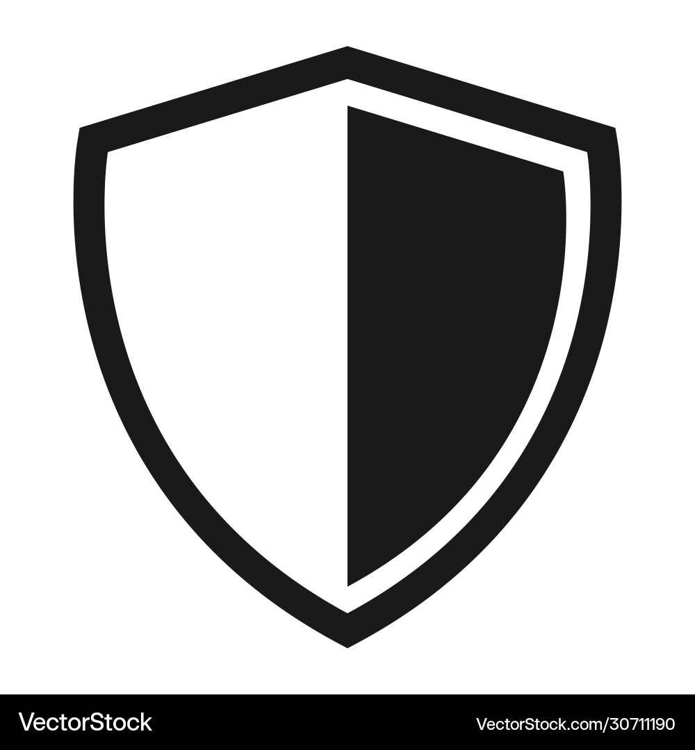 Shield protect icon safety symbol defense logo Vector Image