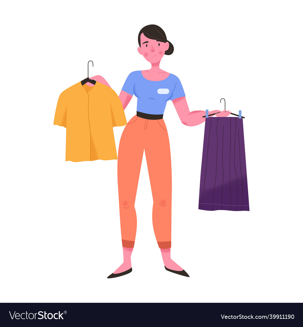 Shop Assistant Flat Icon Royalty Free Vector Image