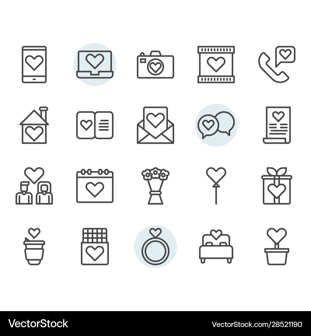 Valentines and love icon symbol set Royalty Free Vector