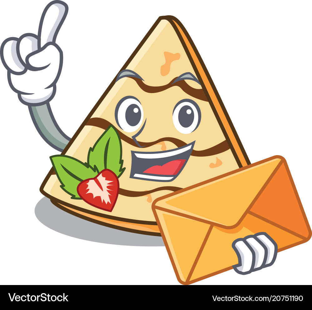 With envelope crepe character cartoon style Vector Image