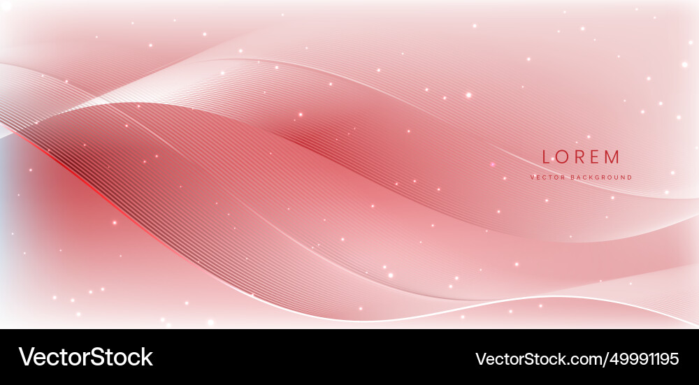 Abstract white and red wave lines trendy Vector Image