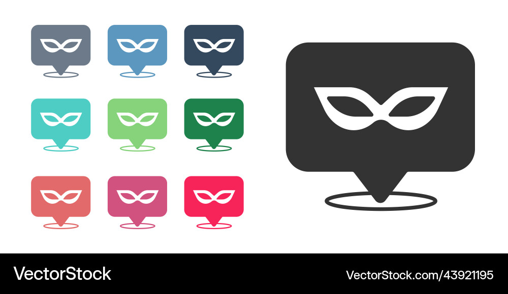 Black carnival mask icon isolated on white Vector Image