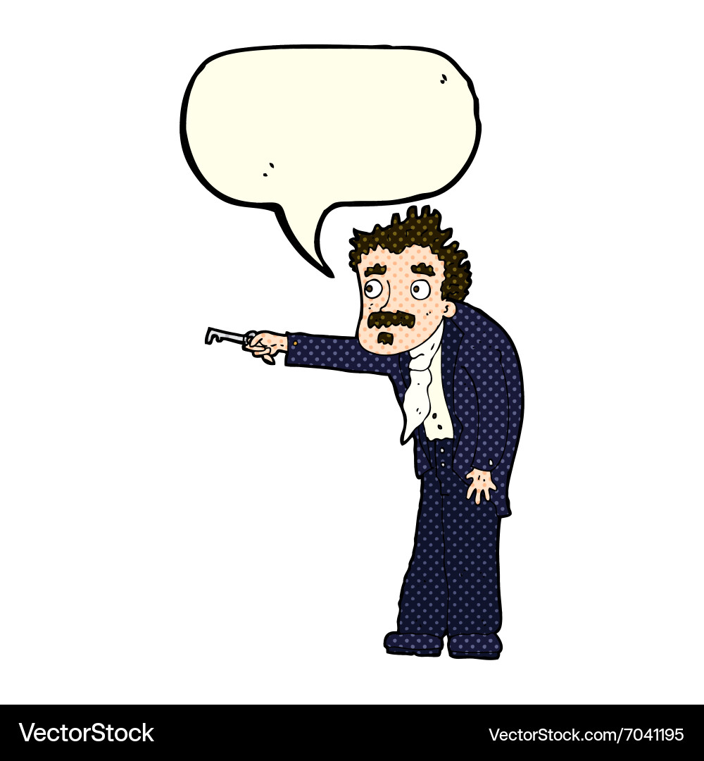 Cartoon man trembling with key unlocking Vector Image