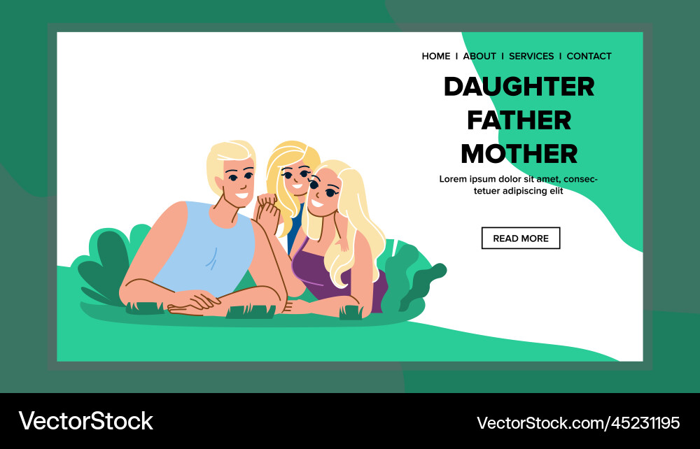 Daughter father mother Royalty Free Vector Image