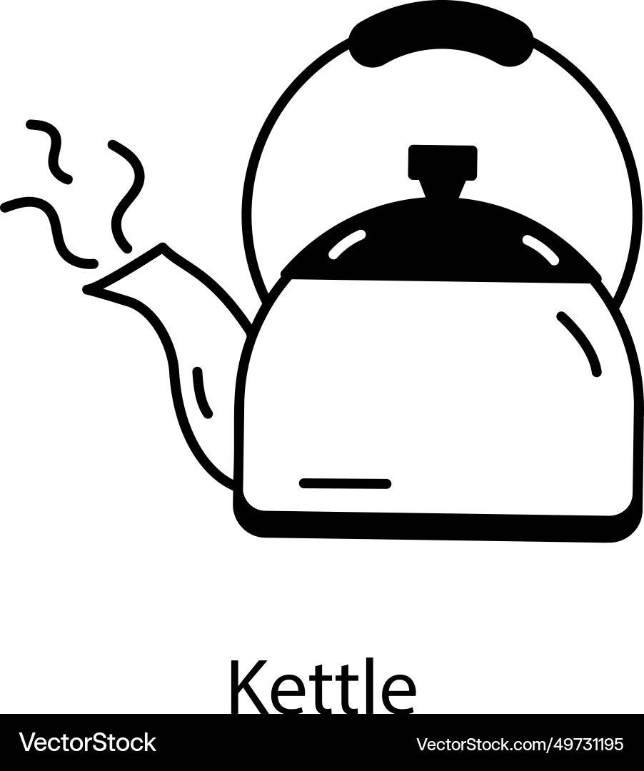 Editable linear icon of steam kettle Royalty Free Vector