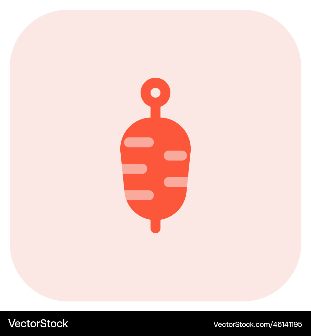 Grilled kebab served on skewer Royalty Free Vector Image