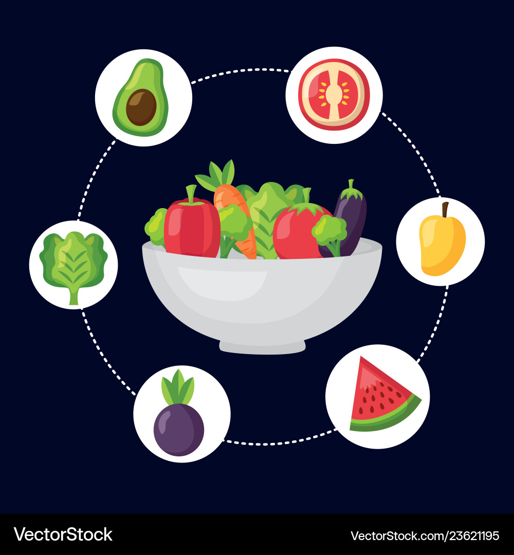 Healthy food fresh Royalty Free Vector Image - VectorStock