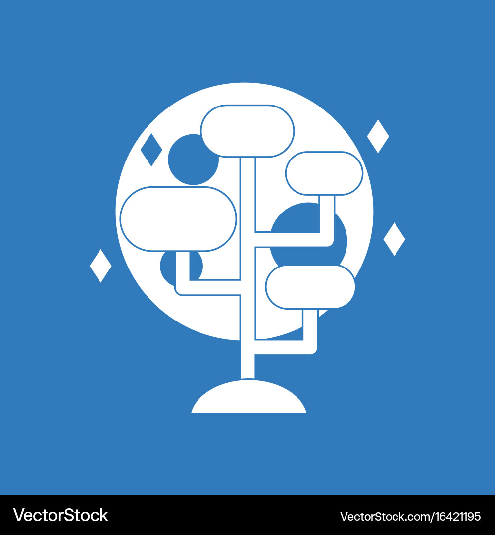 Icon planet and tablets tree Royalty Free Vector Image