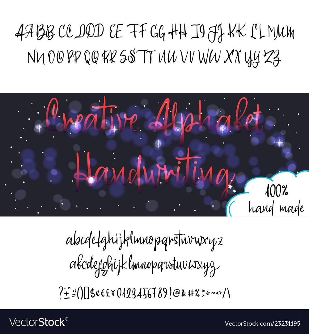 Modern calligraphy vintage handwritten font Vector Image Modern calligraphy vintage handwritten font Vector Image