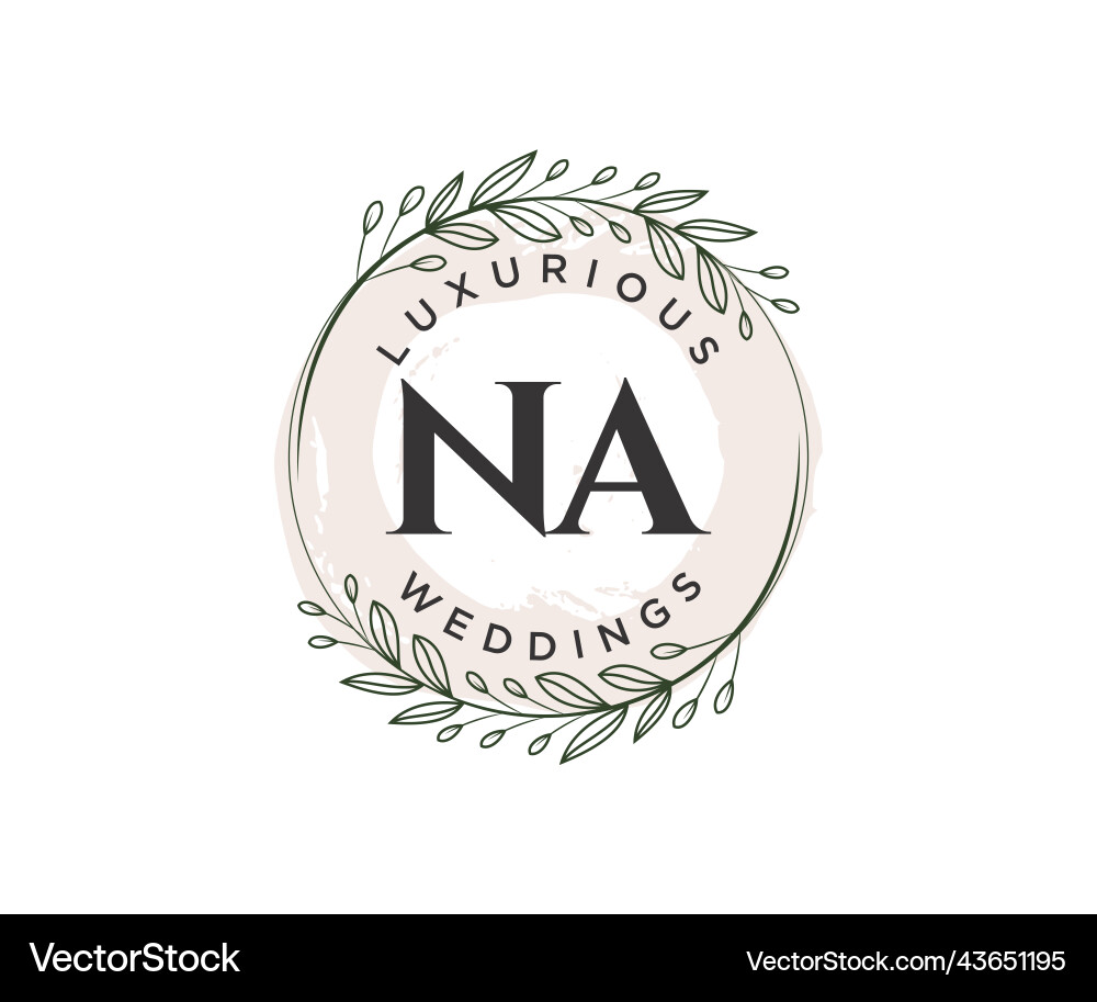 Na initials letter wedding monogram logos Vector Image