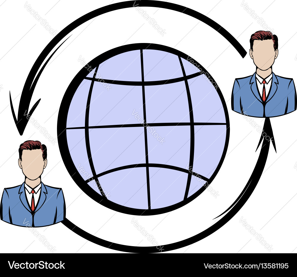 Network connections between people icon cartoon Vector Image
