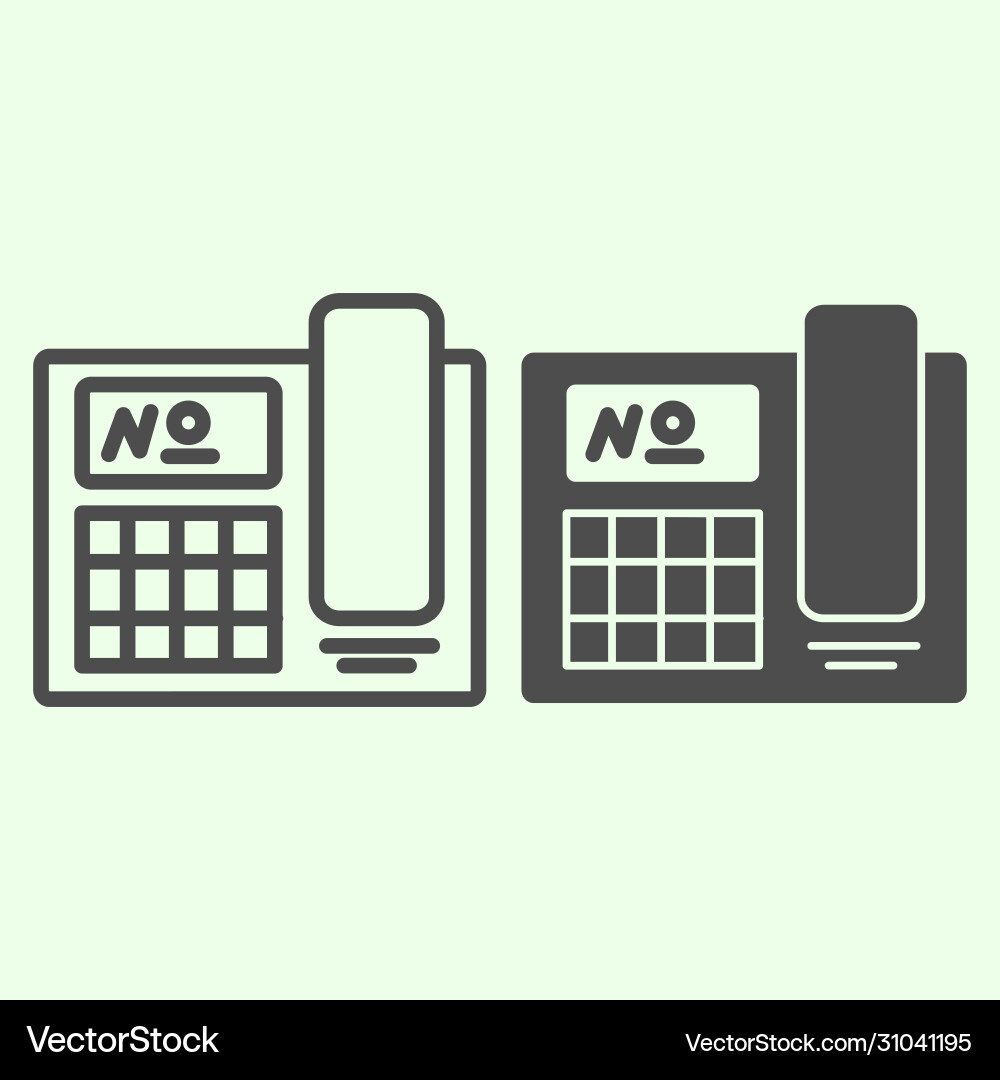 Office phone line and solid icon landline company Vector Image