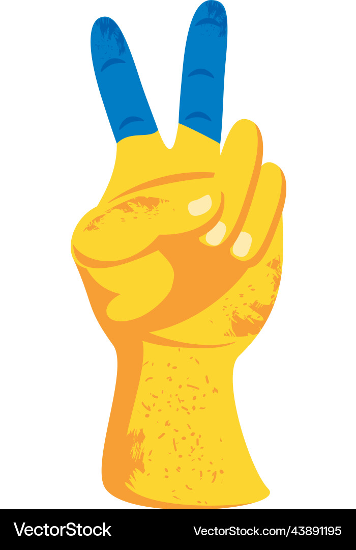Pray for ukraine hand peace Royalty Free Vector Image