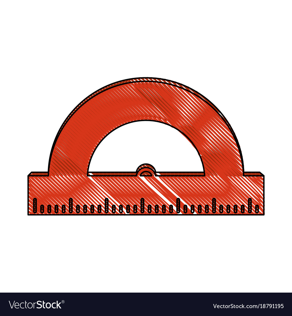 School protractor tool Royalty Free Vector Image