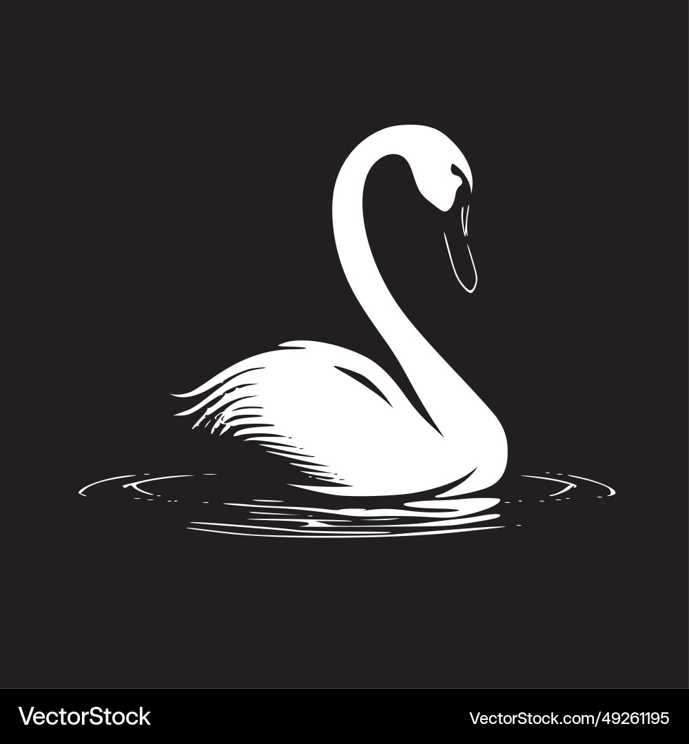 Swan - minimalist and flat logo Royalty Free Vector Image
