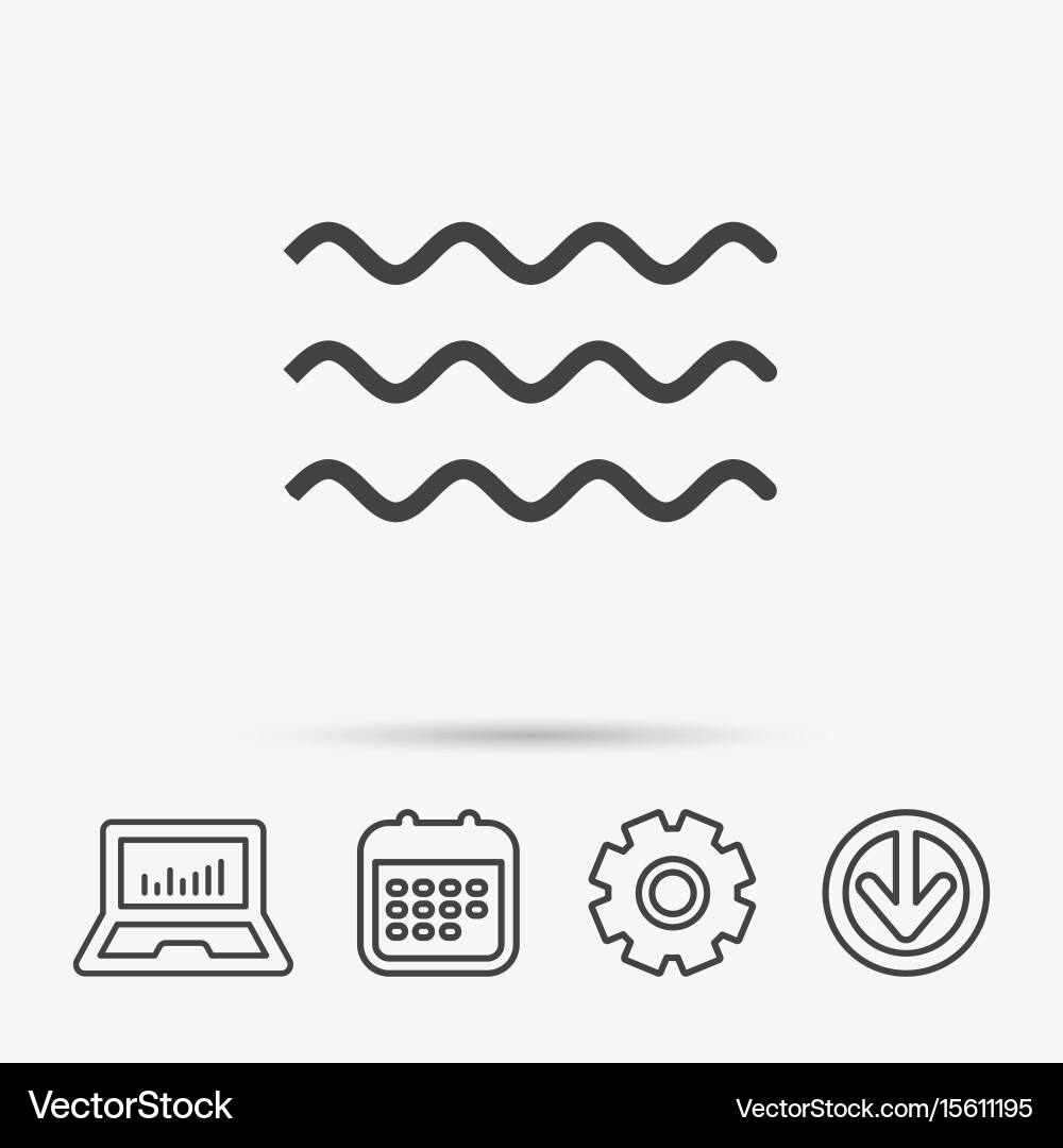 Waves icon sea flowing sign Royalty Free Vector Image