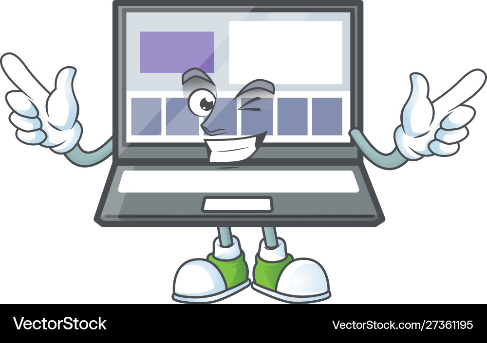 Wink technology laptop with character mascot shape