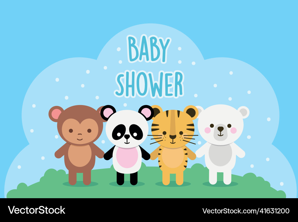 Baby shower cute animals Royalty Free Vector Image