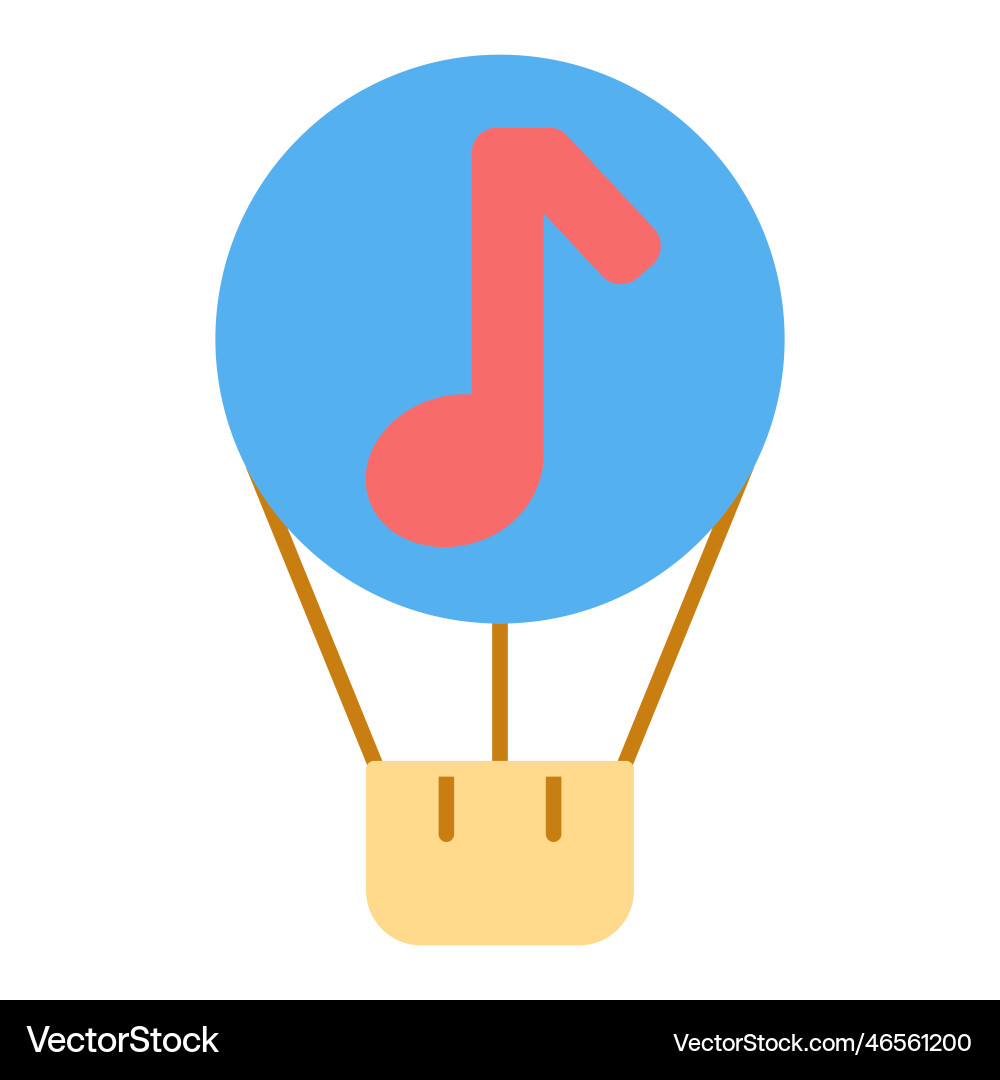 Balloon with the image of a note 1 Royalty Free Vector Image