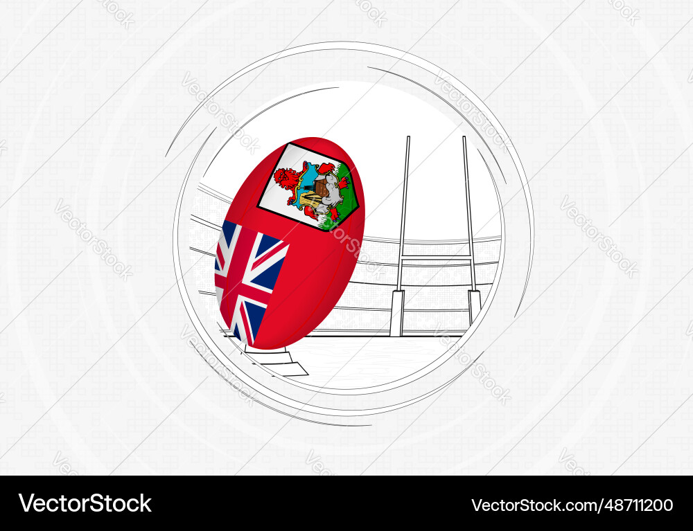 Bermuda flag on rugby ball lined circle rugby Vector Image