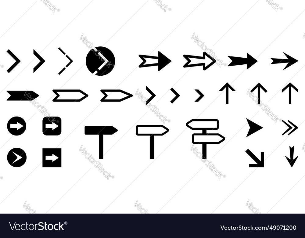 Directional arrow icon set Royalty Free Vector Image