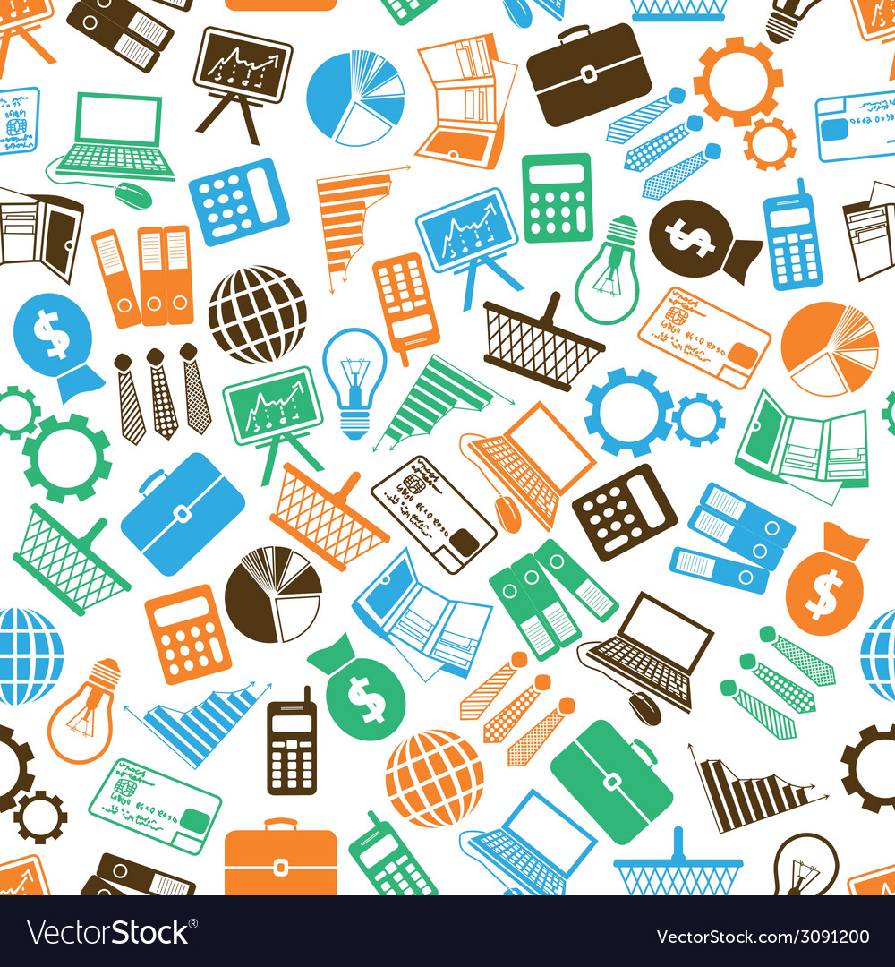 Finance seamless pattern Royalty Free Vector Image