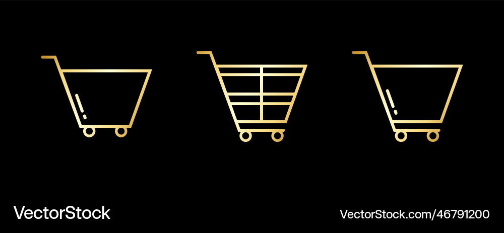Golden shopping icon Royalty Free Vector Image