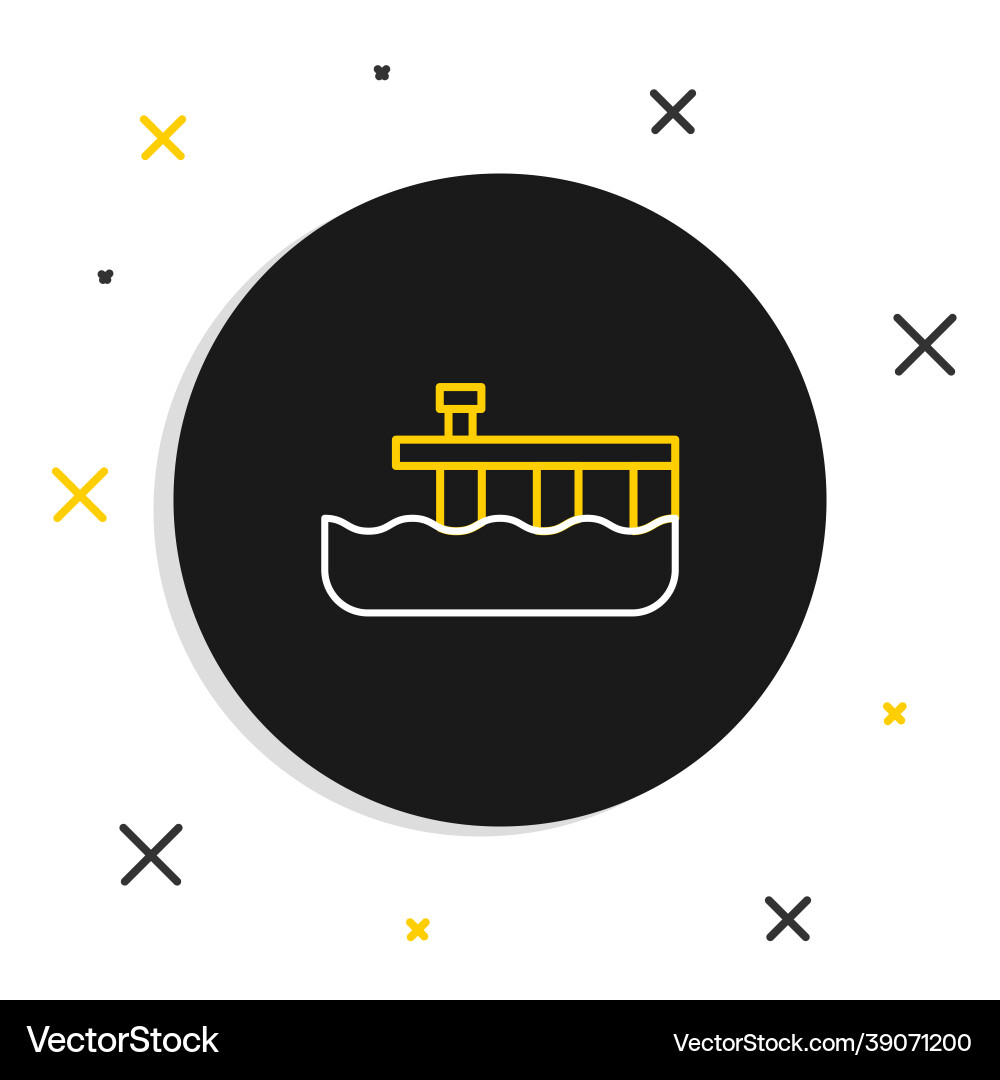 Line beach pier dock icon isolated on white Vector Image