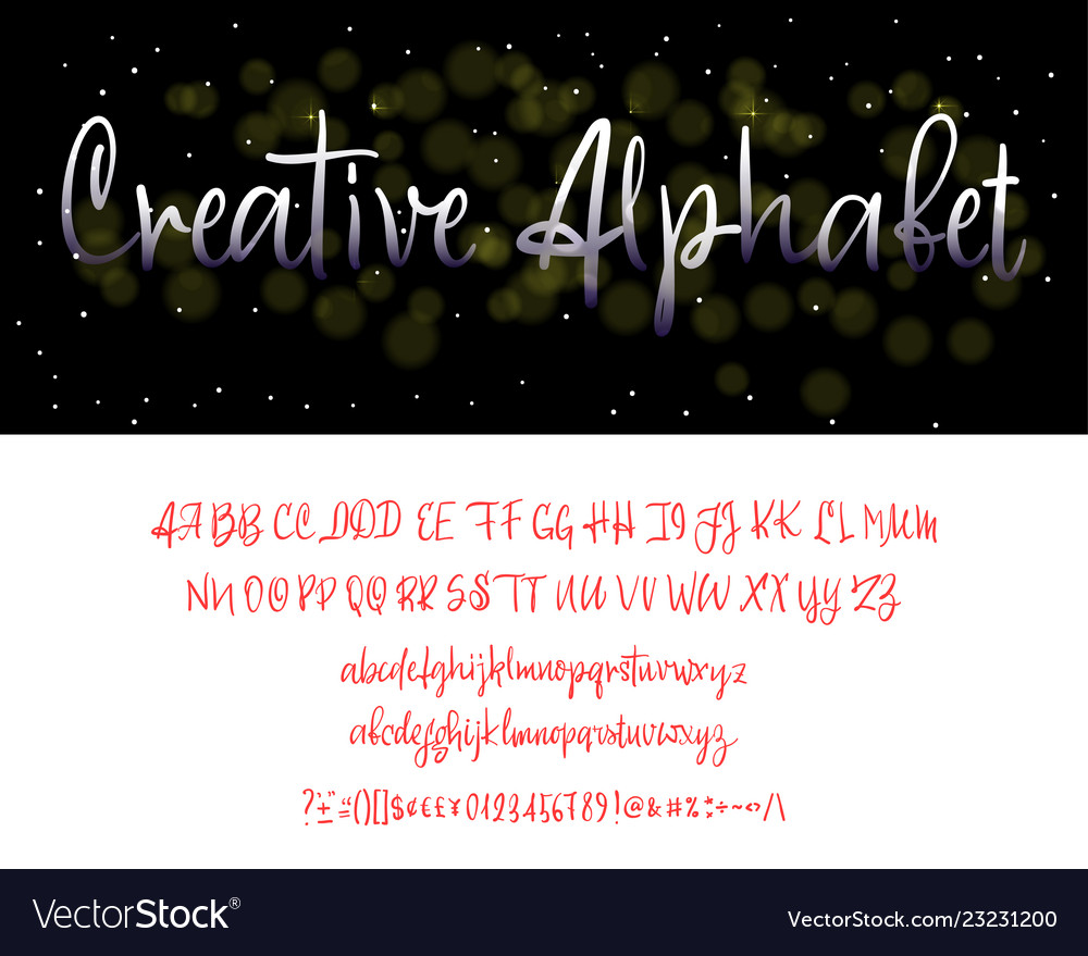 Modern calligraphy vintage handwritten font Vector Image Modern calligraphy vintage handwritten font Vector Image