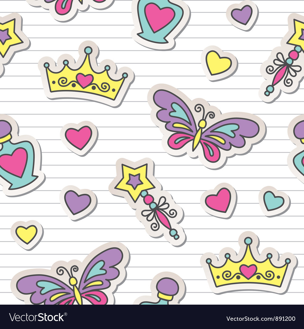 Princess pattern Royalty Free Vector Image - VectorStock