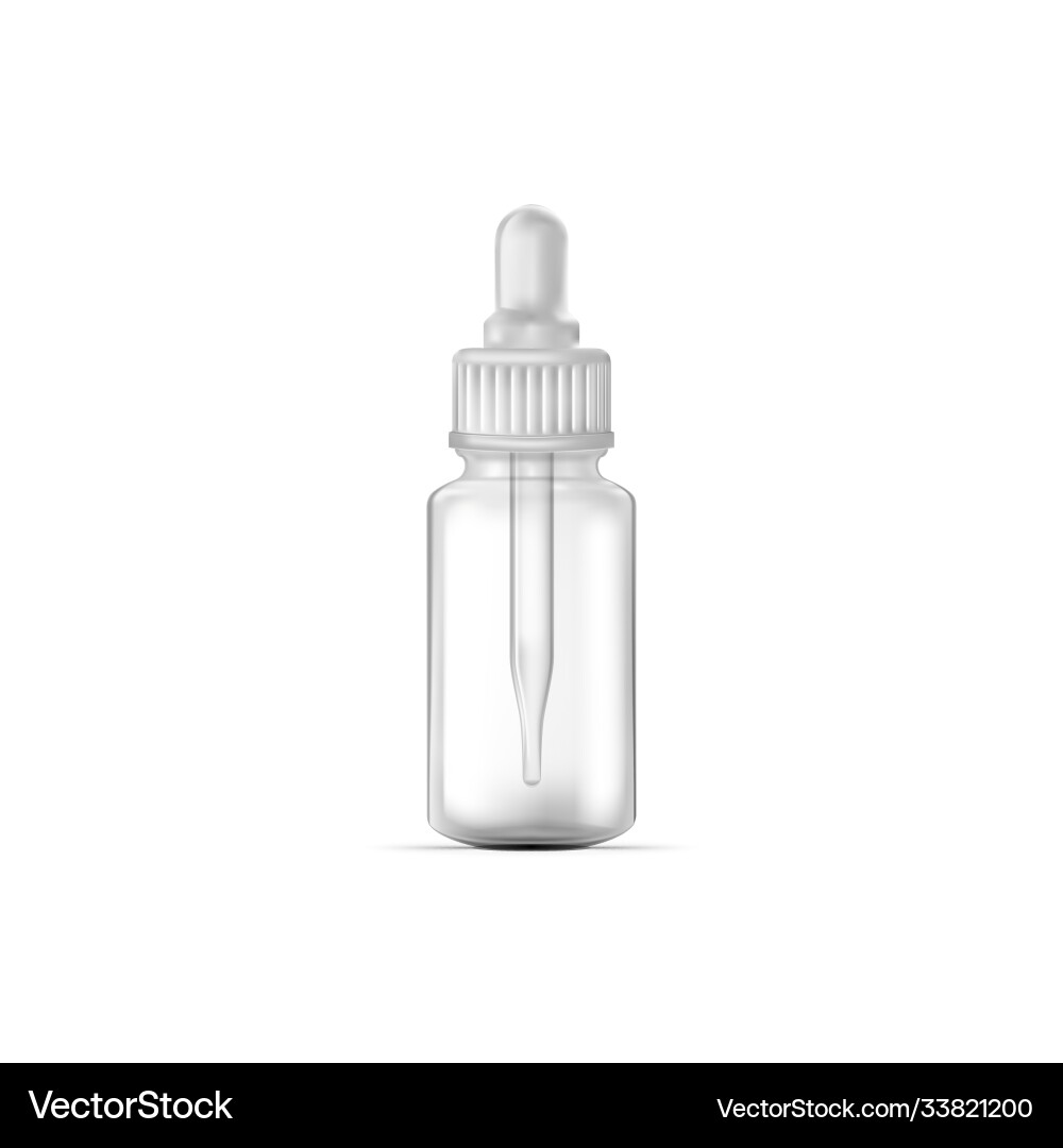 Realistic detailed 3d blank dropper bottle Vector Image