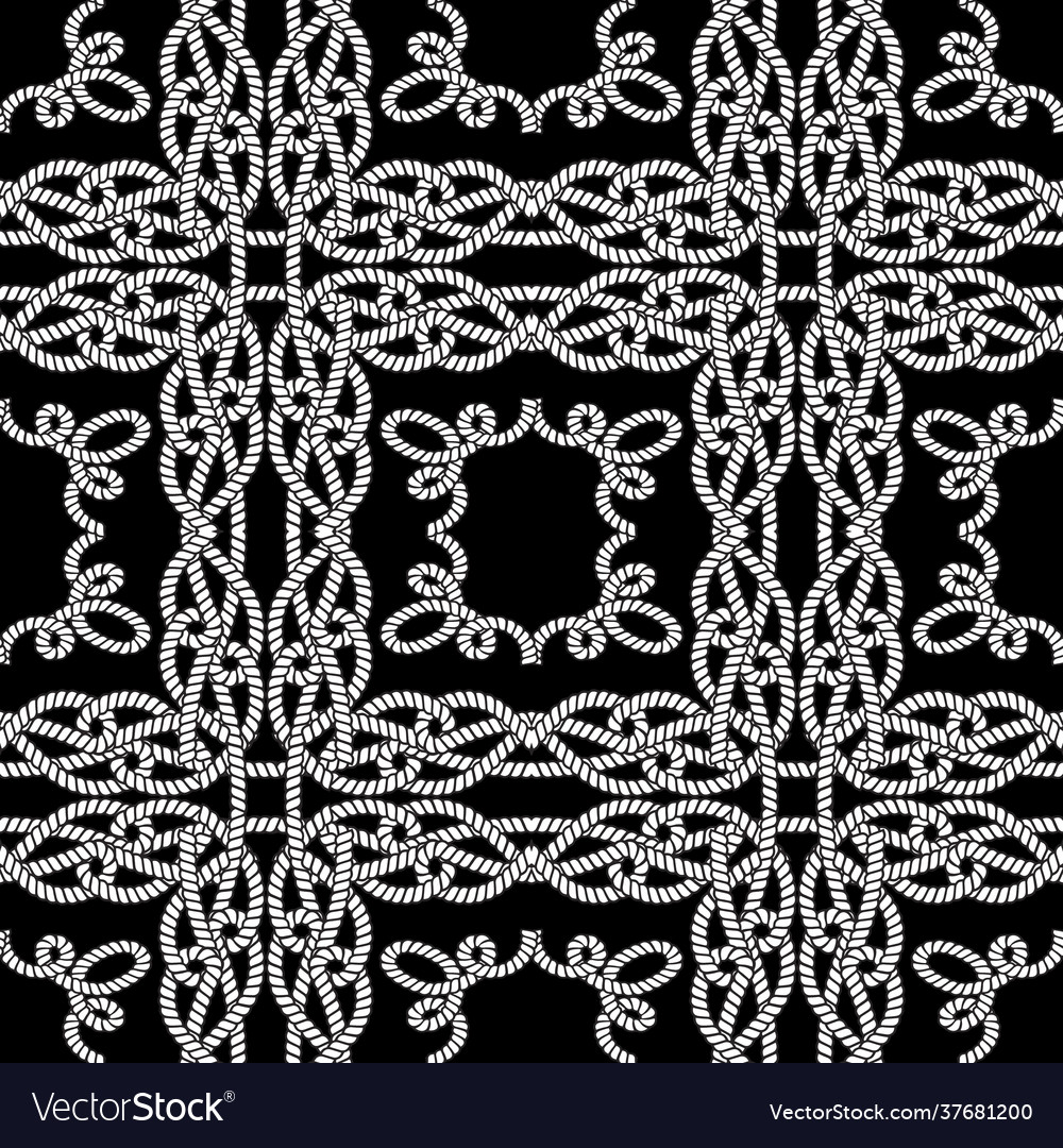 Ropes and strings seamless pattern black Vector Image