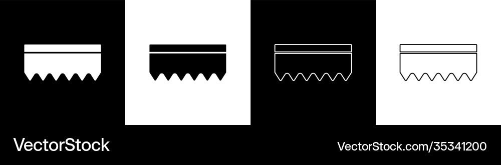 Set sponge icon isolated on black and white Vector Image