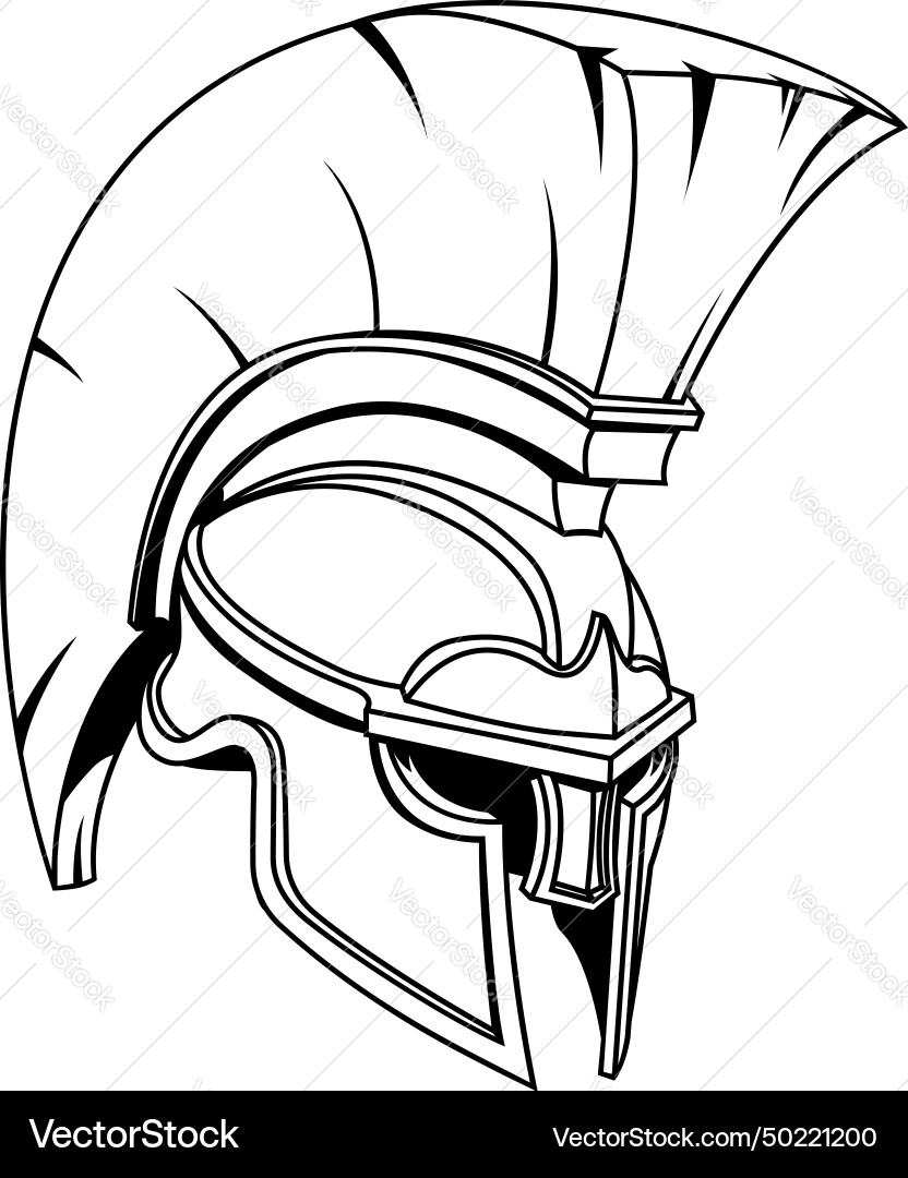 Spartan or trojan gladiator helmet Royalty Free Vector Image