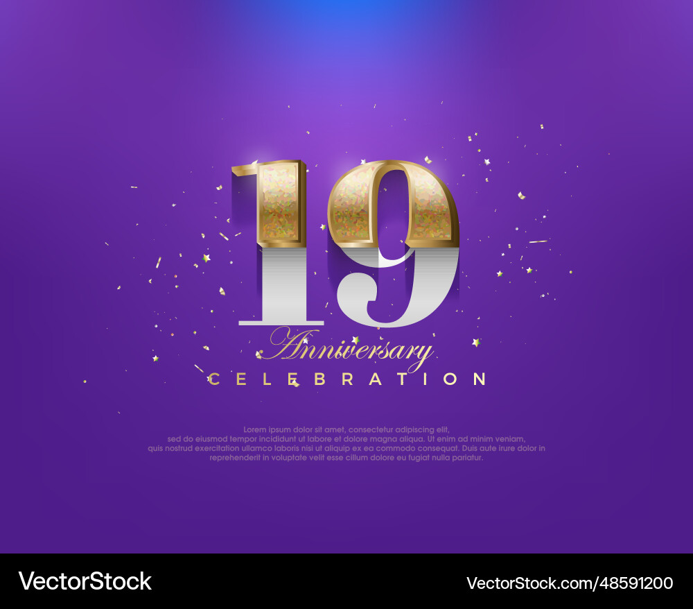Unique classic number 19th for an anniversary Vector Image