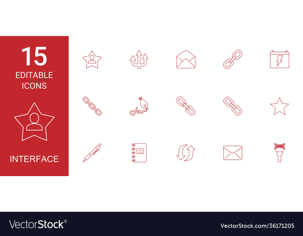 15 interface icons Royalty Free Vector Image - VectorStock