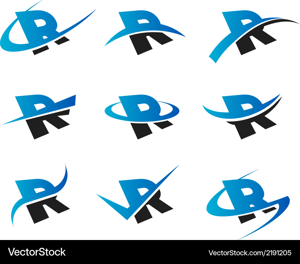 Alphabet r logo icons Royalty Free Vector Image
