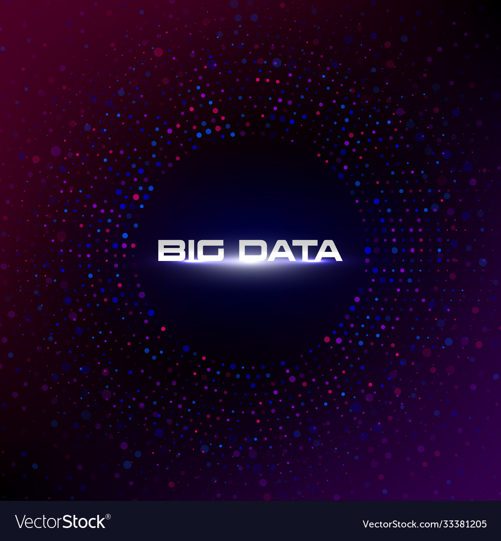 Big data circular visualization with copy space Vector Image