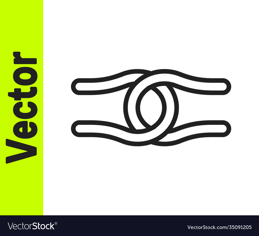 Black line rope tied in a knot icon isolated Vector Image