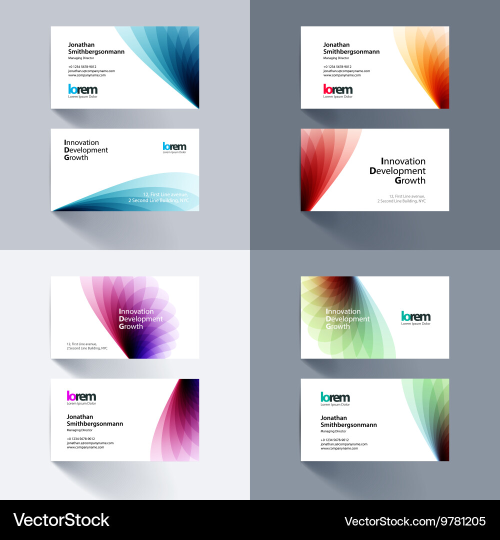 Business card template with soft shapes Royalty Free Vector